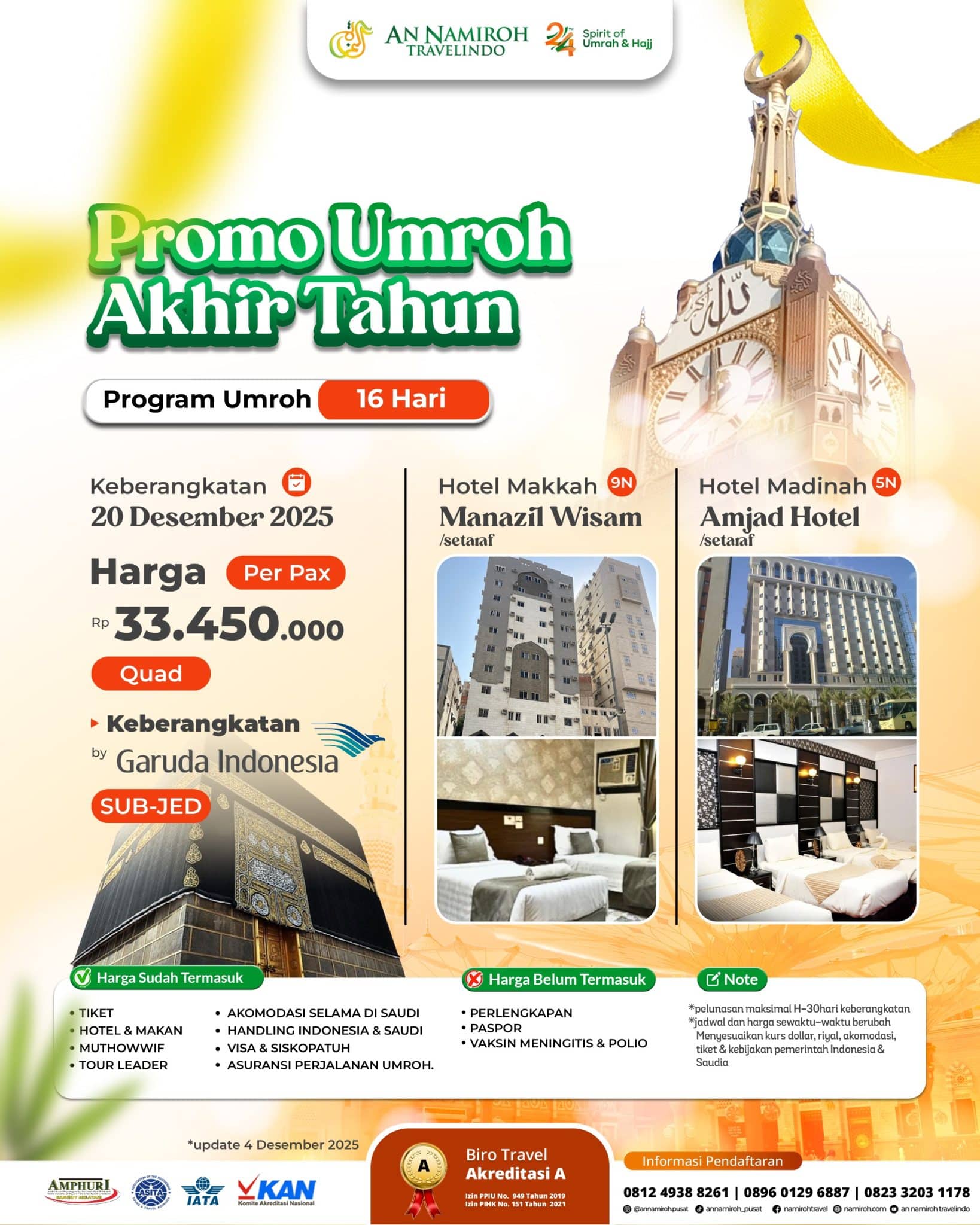 Umroh Paket Promo Desember Keberangkatan 20 Des, 16 Hari | Promo Umroh ...
